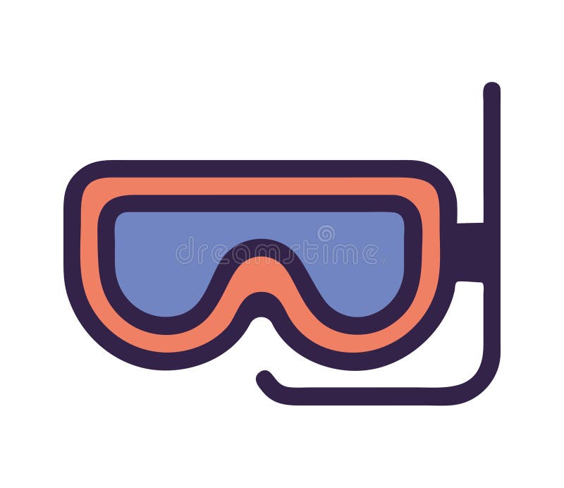 Diving Goggles on Ocean Waves Icon Stock Vector - Illustration of ...