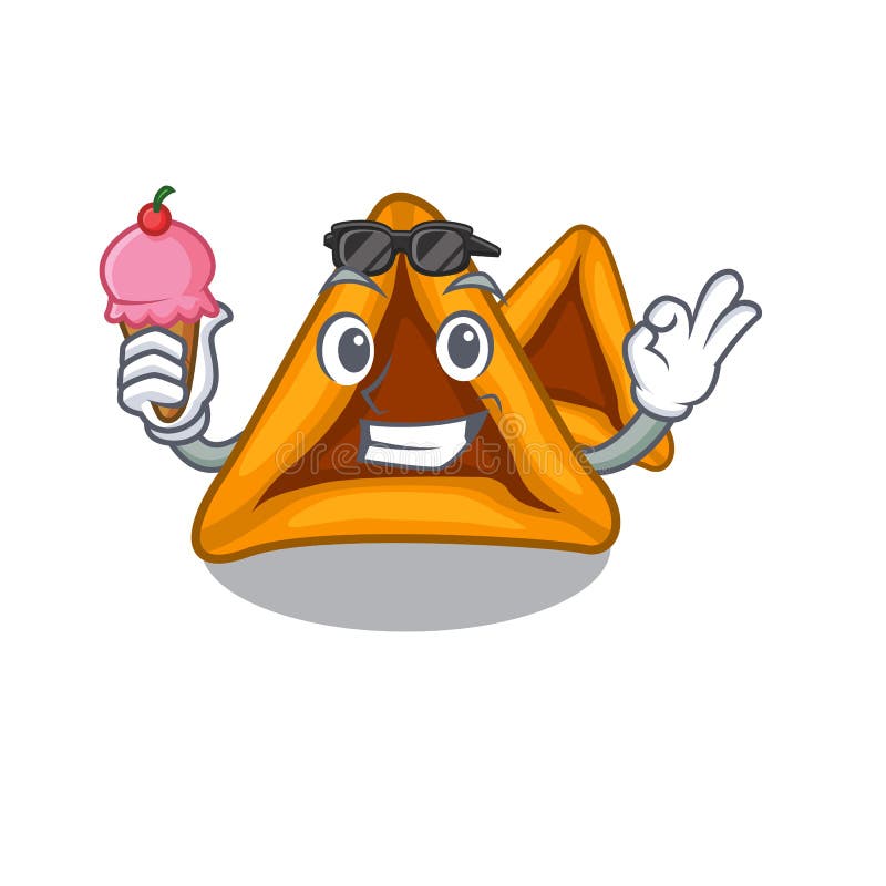 Diving Hamantaschen Cookies with the Cartoon Shape Stock Vector ...