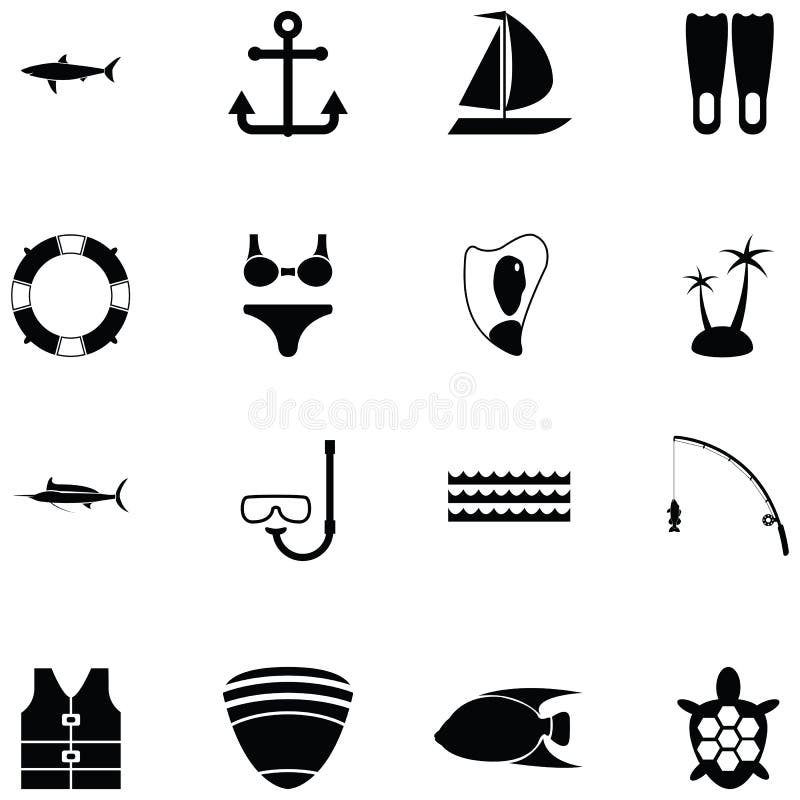 Diving icon set stock vector. Illustration of dive, scuba - 120563279