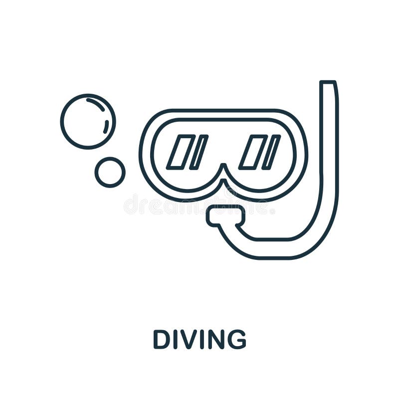 Diving Icon. Simple Illustration from Vacation Collection Stock Vector ...