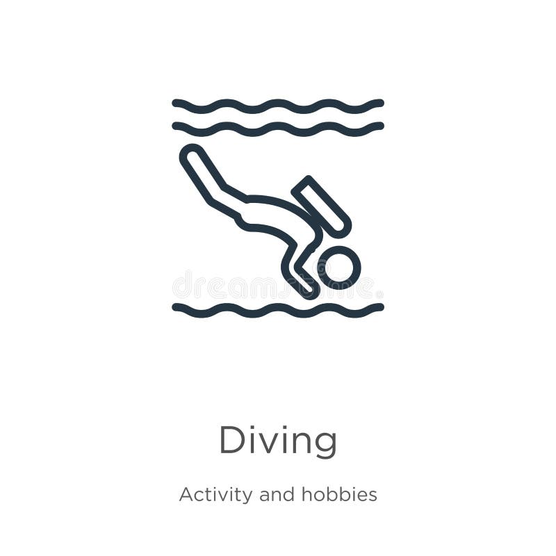Scuba Diving Vector Icon Sign Symbol Stock Vector - Illustration of ...