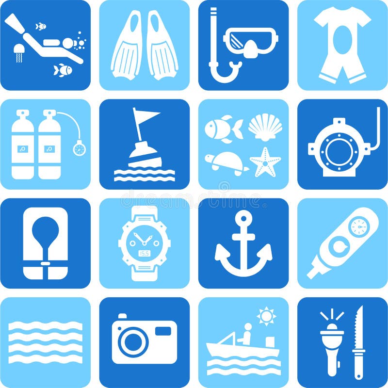Diving icons, This is a collection of different icons related with