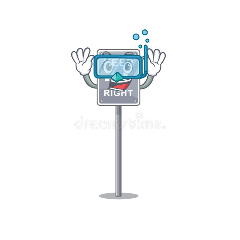 Diving Keep Right Isolated in the Cartoon Stock Vector - Illustration ...