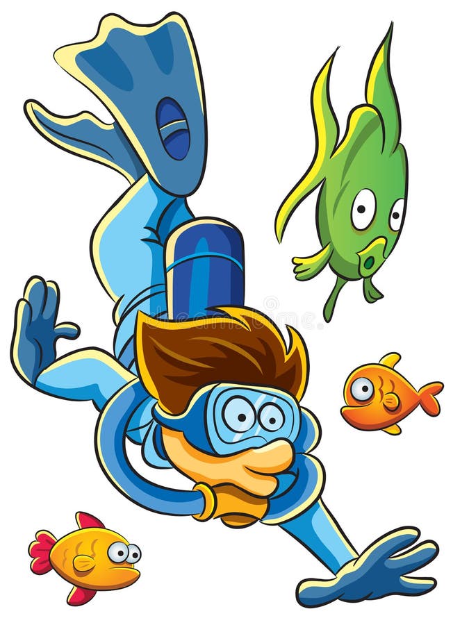 Diving Man stock vector. Illustration of diver, swimming - 23311407