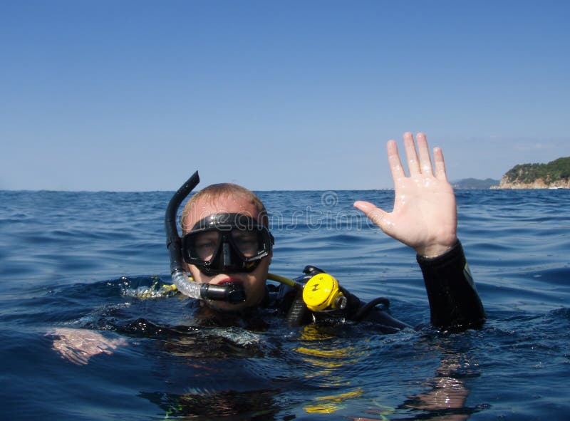 Diving man stock image. Image of people, silhouette, science - 7138933