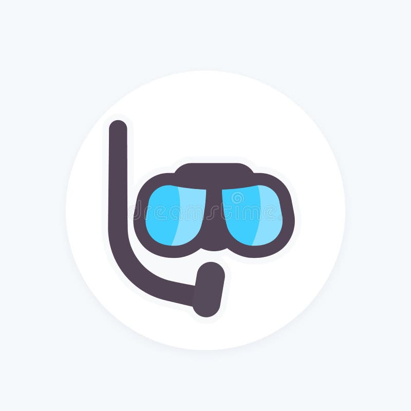 Diving Mask Flat Round Icon Stock Vector - Illustration of silhouette, diving: 93697870