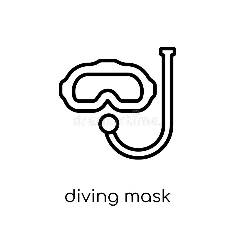 Diving Mask Icon. Trendy Modern Flat Linear Vector Diving Mask I Stock ...