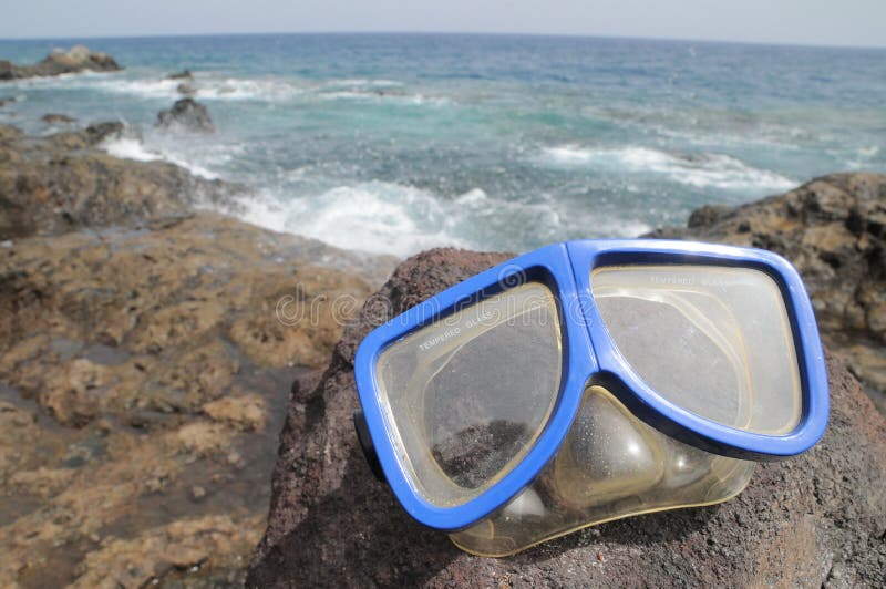 Diving Mask near the Beach stock photo. Image of mask - 33634080