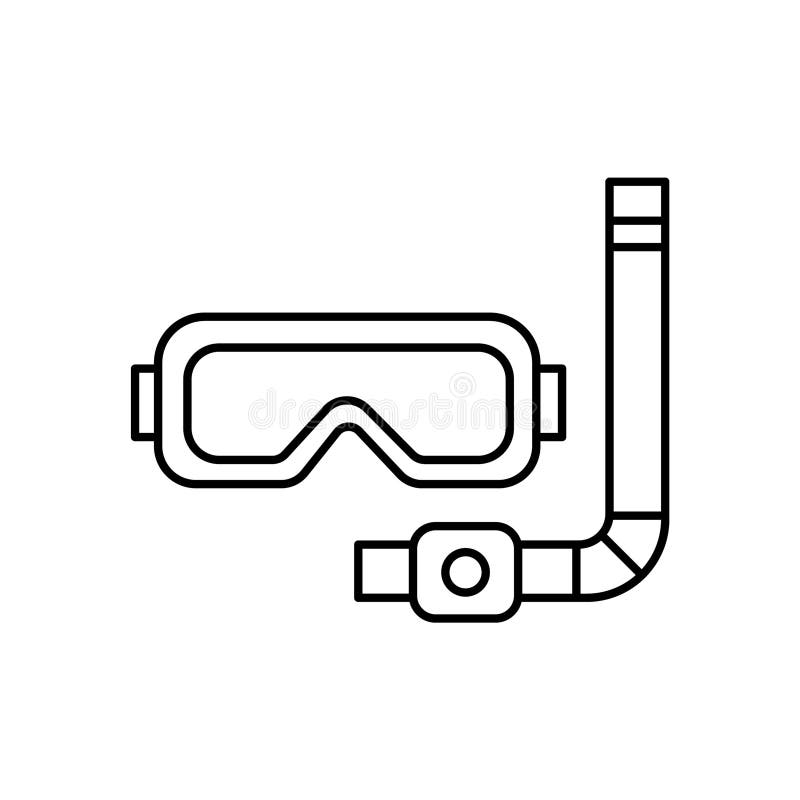 Diving Mask Outline Vector Icon that Can Easily Edit or Modify. Stock ...