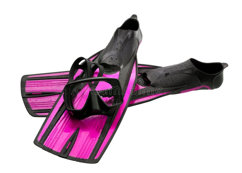 Pink flippers stock photo. Image of bikini, person, diving - 10551964