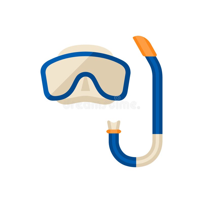Diving Mask. Snorkel Equipment. Flat Style Vector Illustration. Stock Vector - Illustration of ...