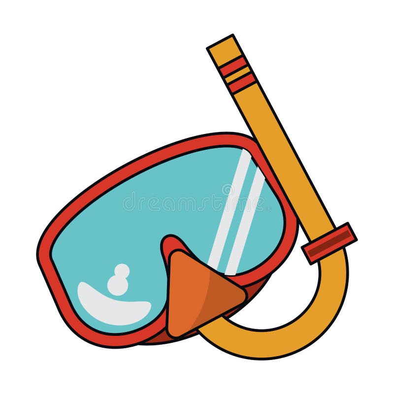 Diving mask summer cartoon stock vector. Illustration of graphic ...