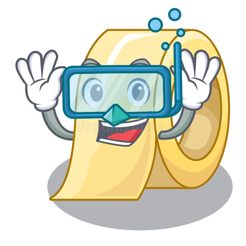 Diving Masking Tape Above the Cartoon Table Stock Vector - Illustration ...