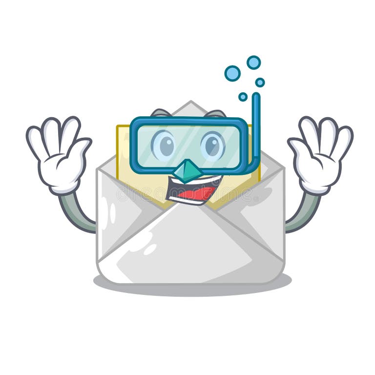 Diving Open Envelope Greeting Posters on Character Stock Vector ...