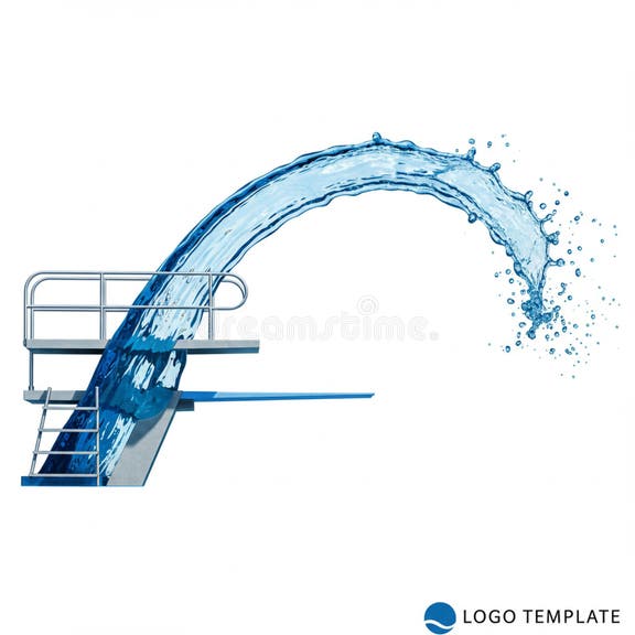 A Diving Platform with a Curved Stream of Water Resembling an Arc ...
