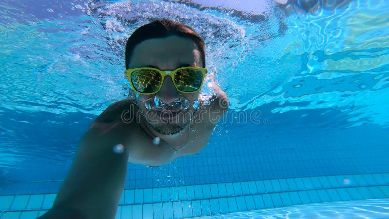 Diving Process of a Man is Being Shot by Himself Stock Footage - Video ...