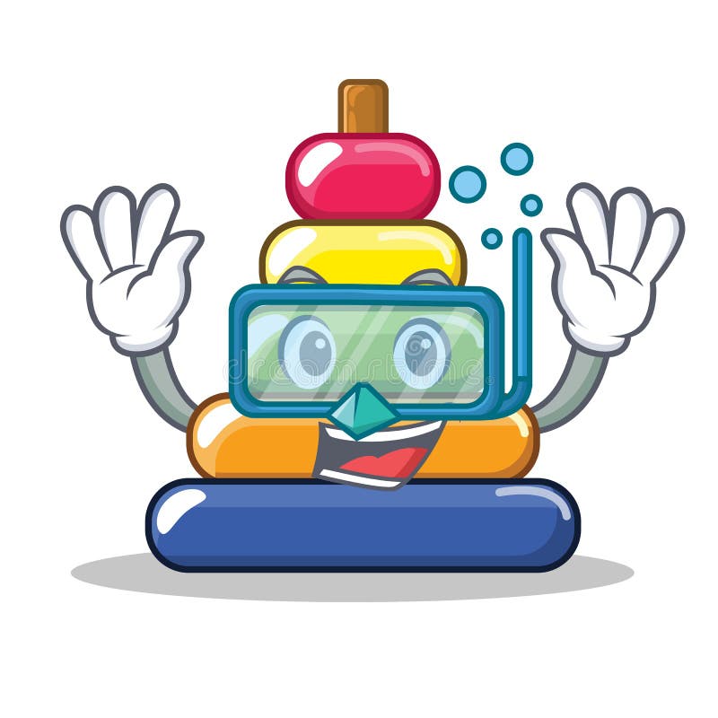 Diving Pyramid Ring Character Cartoon Stock Vector - Illustration of ...