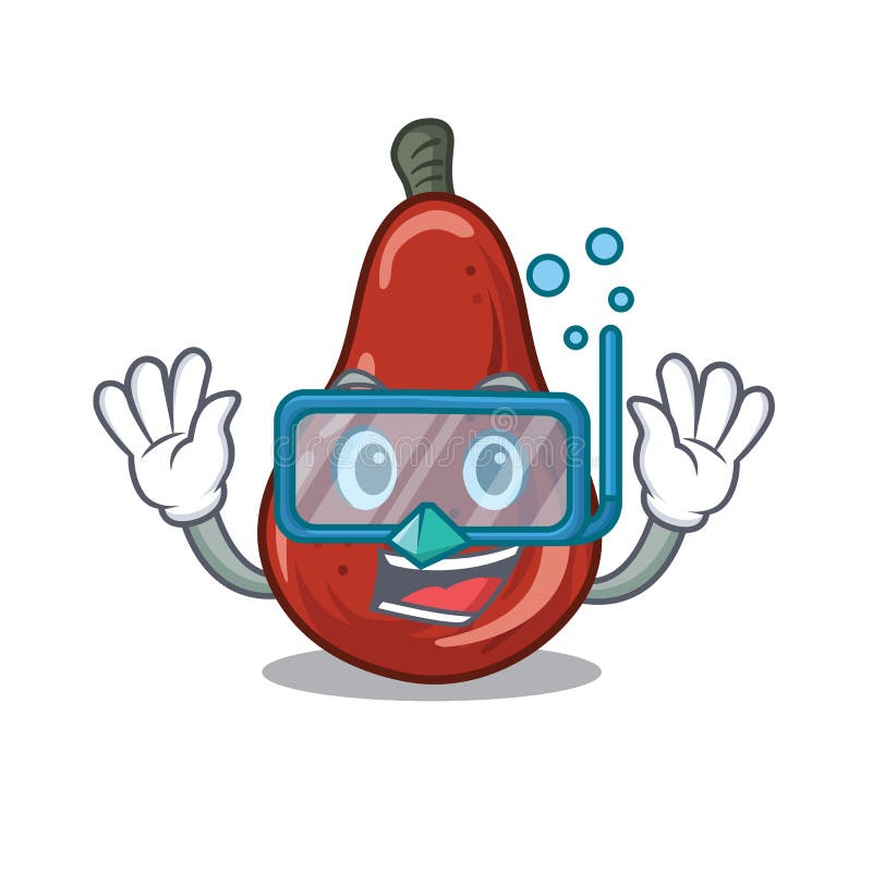 Diving Red Pears in a Cartoon Basket Stock Vector - Illustration of ...