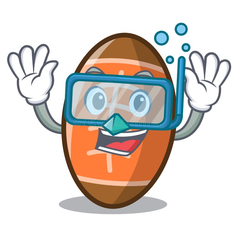 Diving Rugby Ball Character Cartoon Stock Vector - Illustration of ...