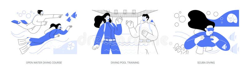 Diving School Isolated Cartoon Vector Illustrations Se Stock Vector ...
