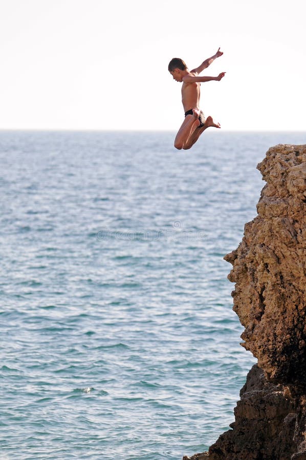 Diving into the sea stock photo. Image of flying, success - 10999682