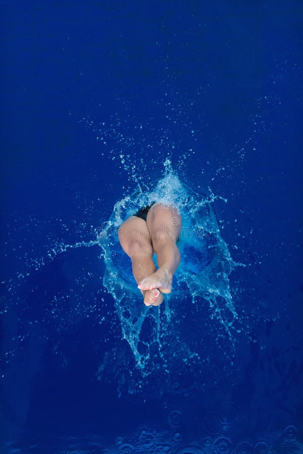 Handstand Diver on Diving Platform Stock Image - Image of preparation ...