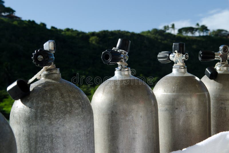 Diving tanks stock image. Image of boat, scuba, diving - 22815181