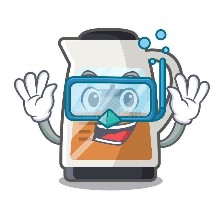 Diving Tea Maker in the Cartoon Shape Stock Vector - Illustration of ...