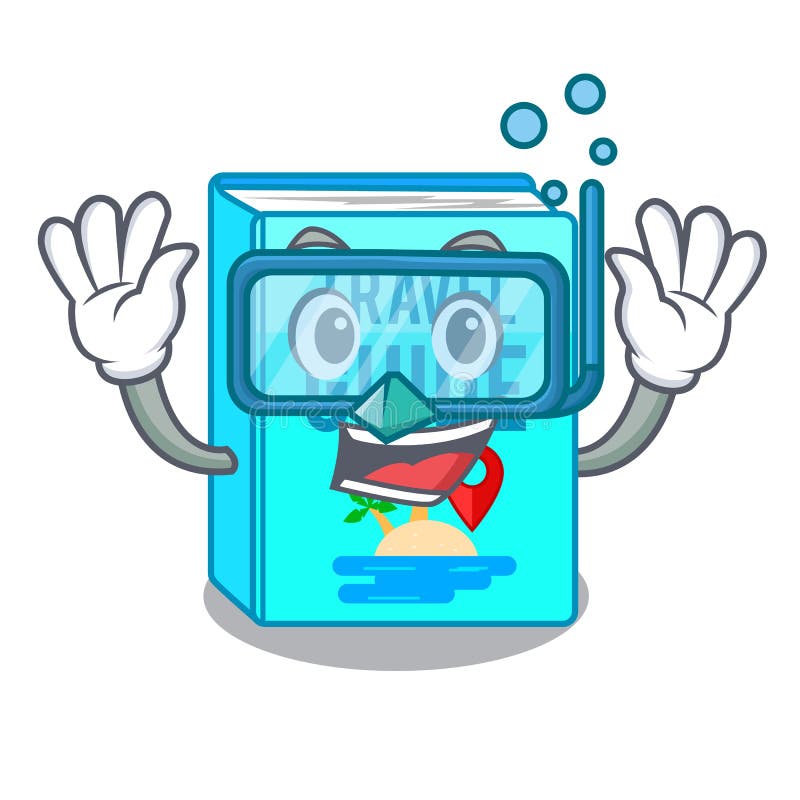 Diving Travel Guide Book Isolated in Cartoon Stock Vector ...