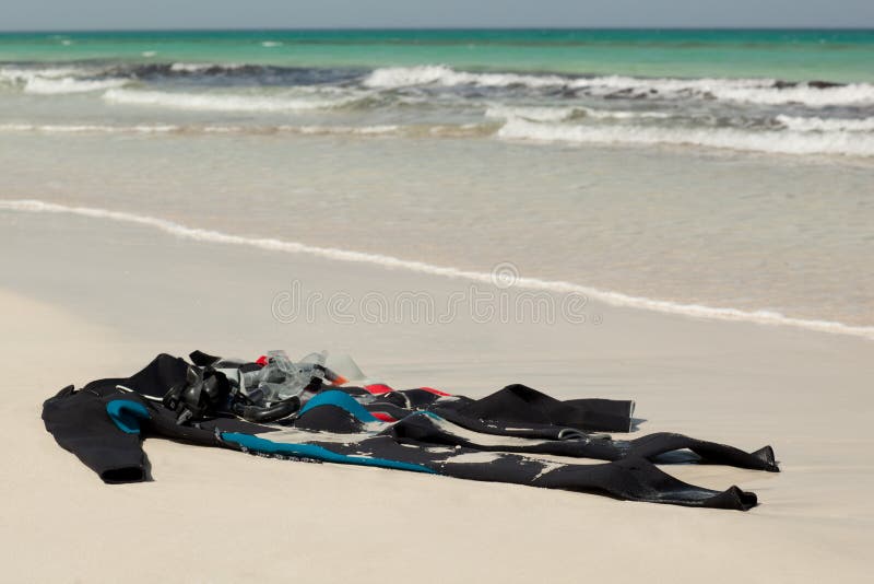 Diving Uniform on the Beach Stock Photo - Image of diver, dive: 13454974
