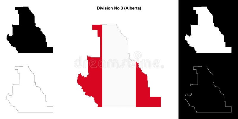 Division No 3 outline map stock vector. Illustration of outline - 357725733