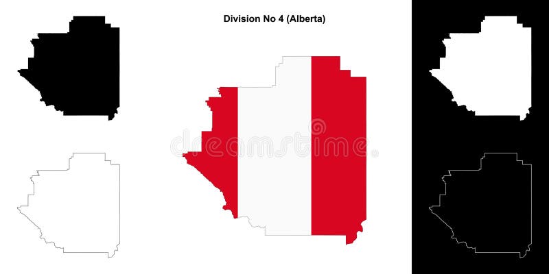 Division No 4 outline map stock vector. Illustration of detailed ...