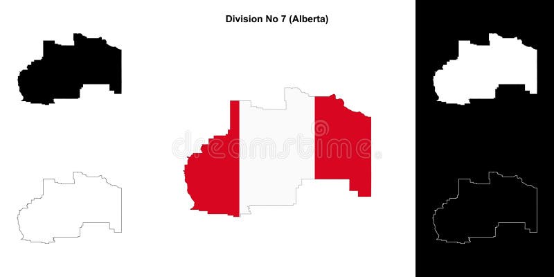 Division No 7 outline map stock vector. Illustration of empty - 357725863