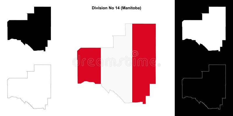 Division No 14 outline map stock vector. Illustration of detailed ...