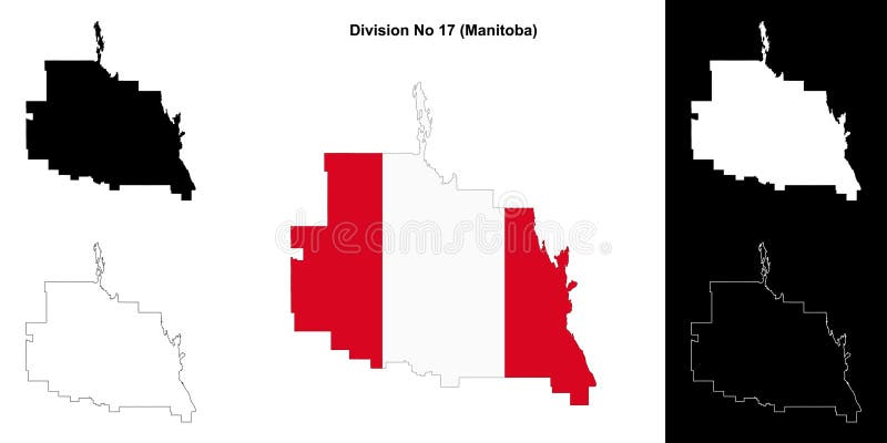 Division No 17 outline map stock vector. Illustration of territory ...