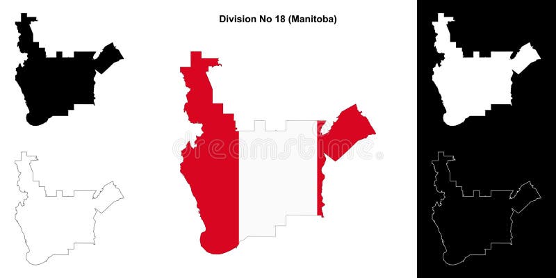 Division No 18 outline map stock vector. Illustration of design - 361023348