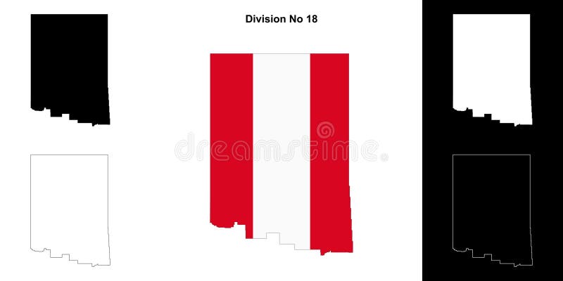 Division No 18 outline map stock vector. Illustration of design - 361009717