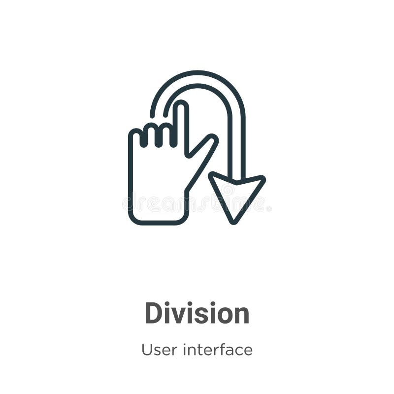 Division Outline Vector Icon. Thin Line Black Division Icon, Flat ...