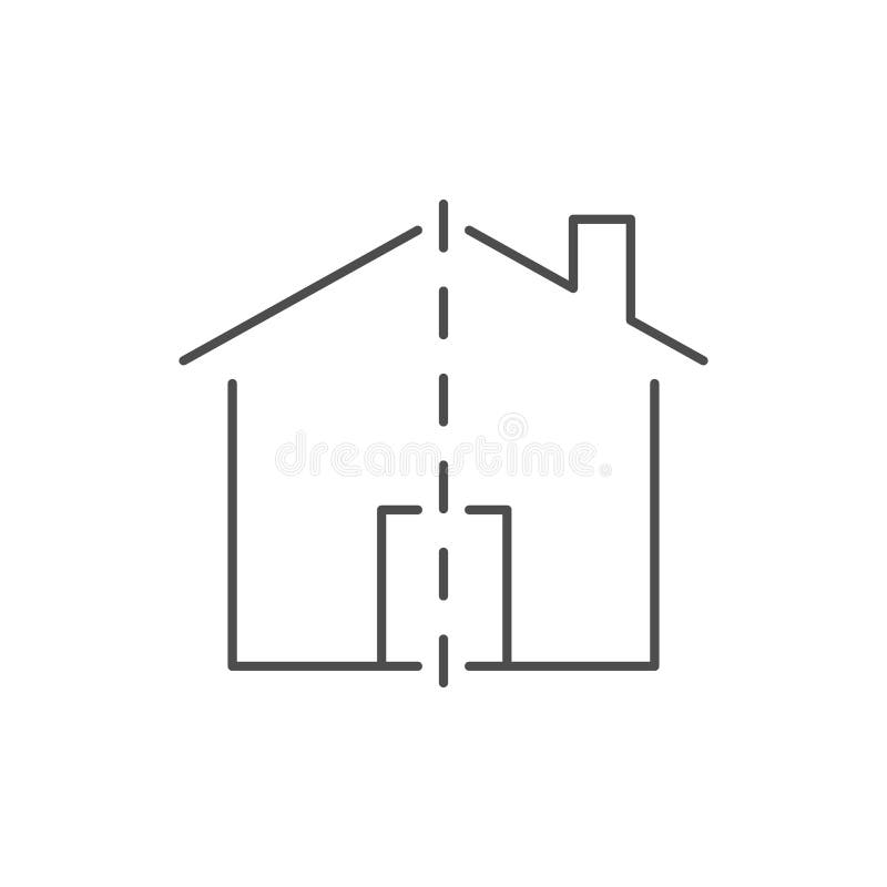 Division of Property Line Icon Stock Vector - Illustration of agreement ...