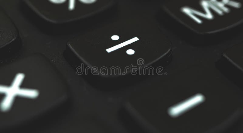 Division Sign and Symbol Close Up on Calculator Keyboard Stock Photo ...