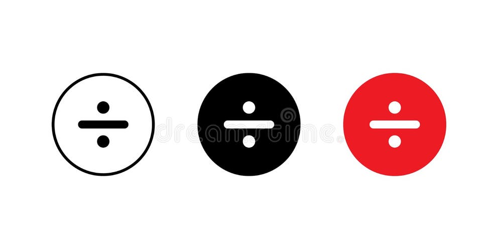 Division, Split Icon Vector in Flat Style. Divide Symbols Stock Vector ...