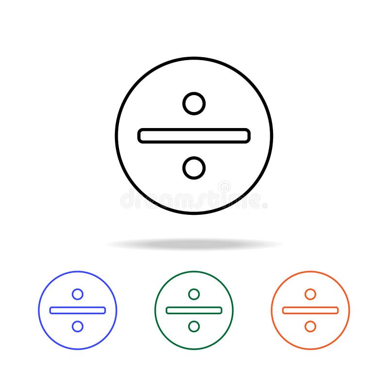 Division Symbol in a Circle Icon. Elements of Simple Web Icon in Multi ...