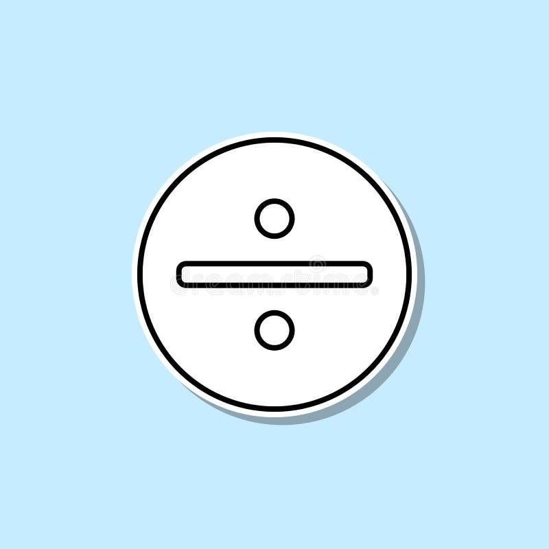 Division Symbol in a Circle Sticker Icon. Simple Thin Line, Outline ...