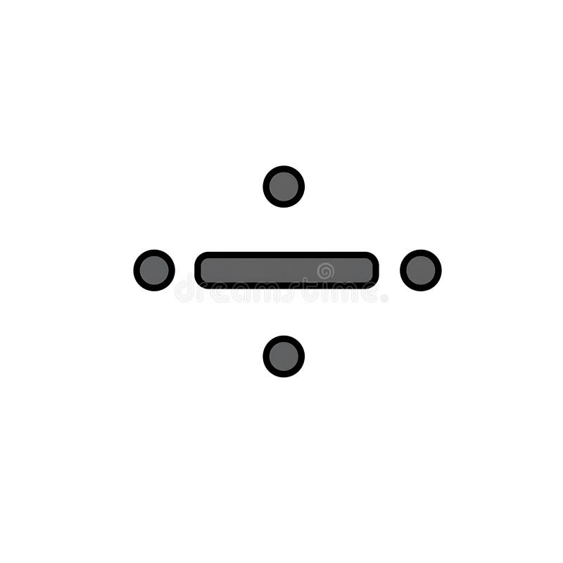 A Division Symbol Featuring Three Distinct Elements: a Horizontal Line ...