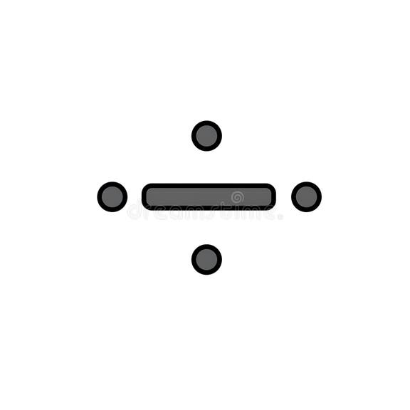 A Division Symbol Featuring Three Distinct Elements: a Horizontal Line ...