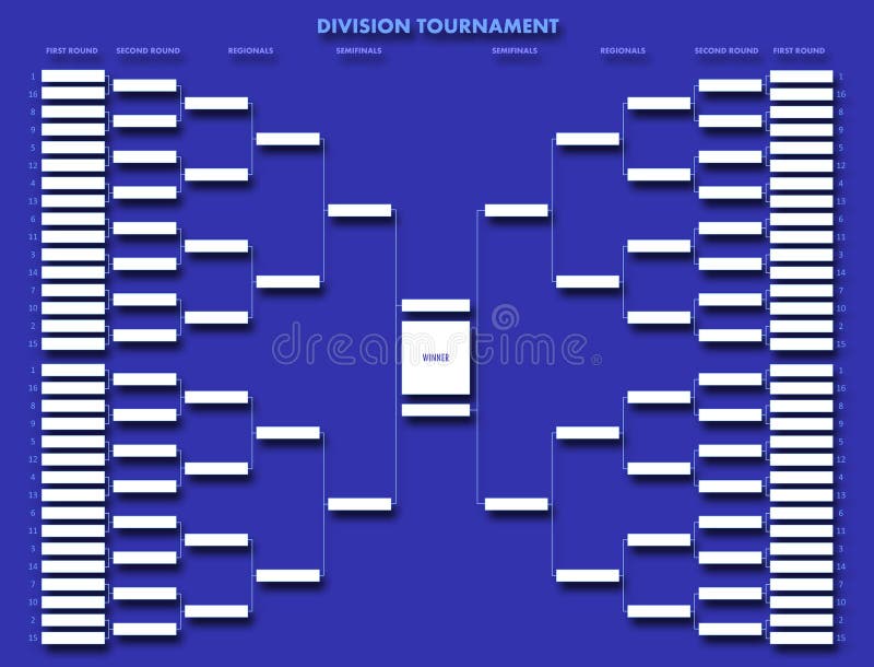 Division tournament table stock illustration. Illustration of blue ...