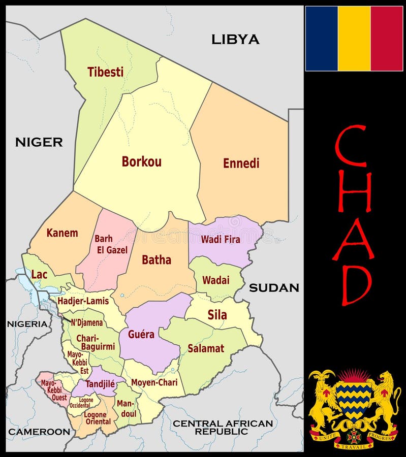 Divisions De Chad Administrative Illustration Stock - Illustration du ...