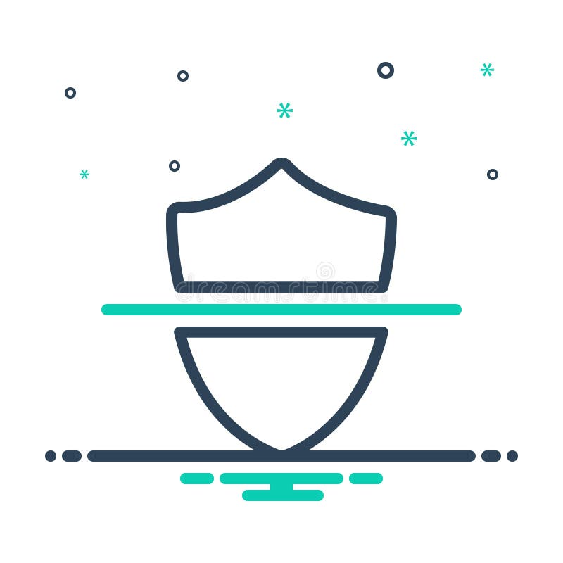 Mix Icon for Divisions, Segregate and Shield Stock Vector ...