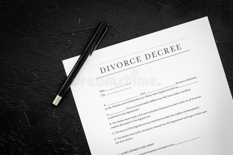 Divorce Decree. Document on White Backgroud Top View Copy Space Stock ...