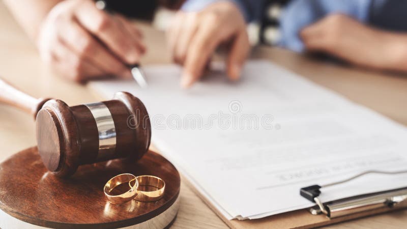 Divorce Decree Form with Ring Stock Photo - Image of gavel, contract ...